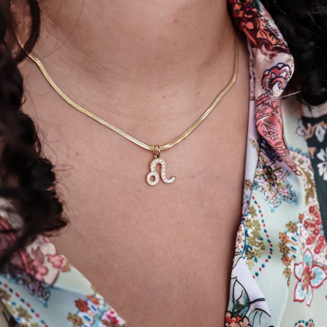Necklace zodiac zirconia | 12 signs - gold – Jewel Junkie Curaçao